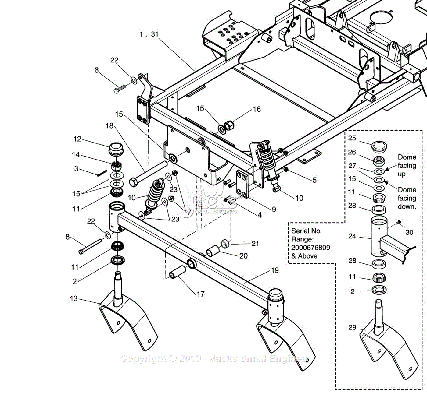 Ferris Assemblies for 5900606 IS1500Z Series w 48 Mower Deck ROPS IS1500ZKAV2148 Parts Diagram for Main Frame Front Suspension Group