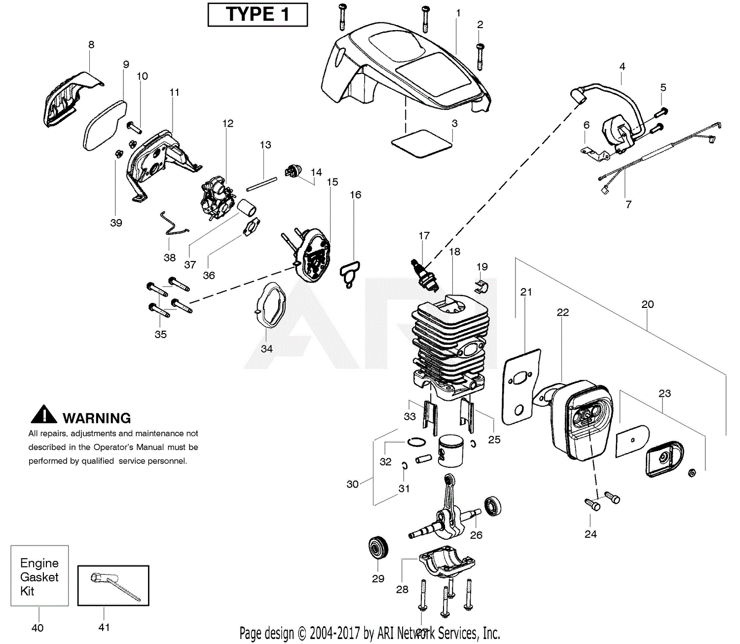 Poulan PP4218 Gas Saw Type 1 4218 Poulan Pro Parts Diagrams