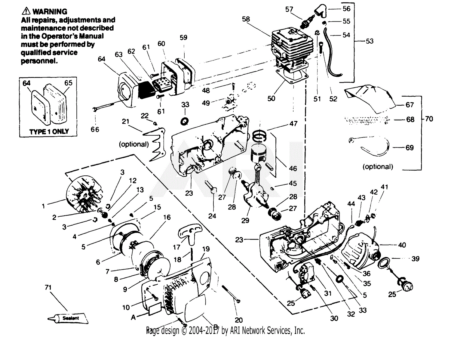 Poulan 3400 Gas Saw Parts Diagram for Engine Assembly